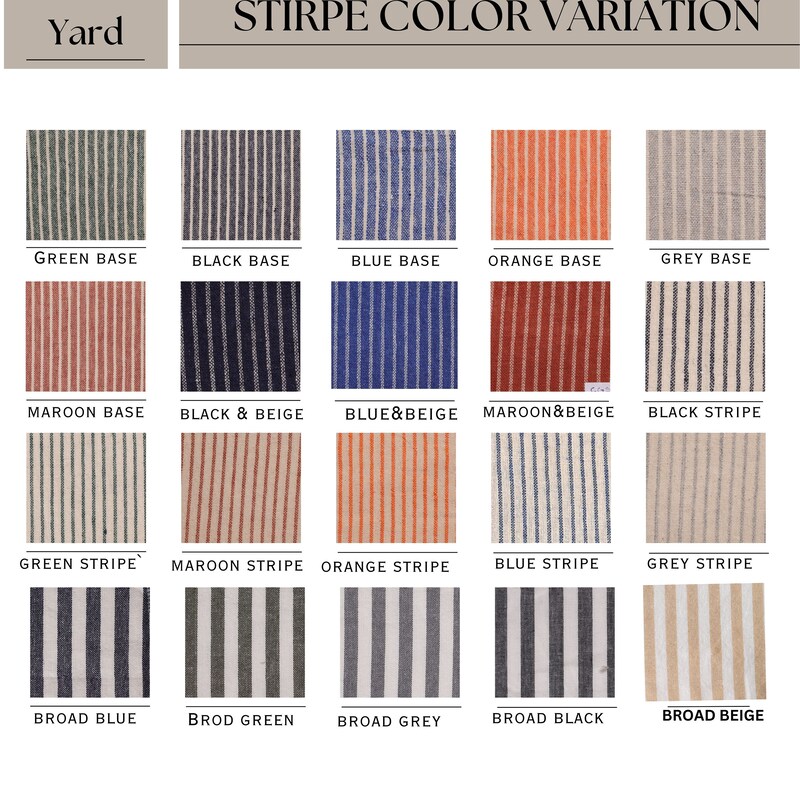Striped Linen Fabric - Etsy
