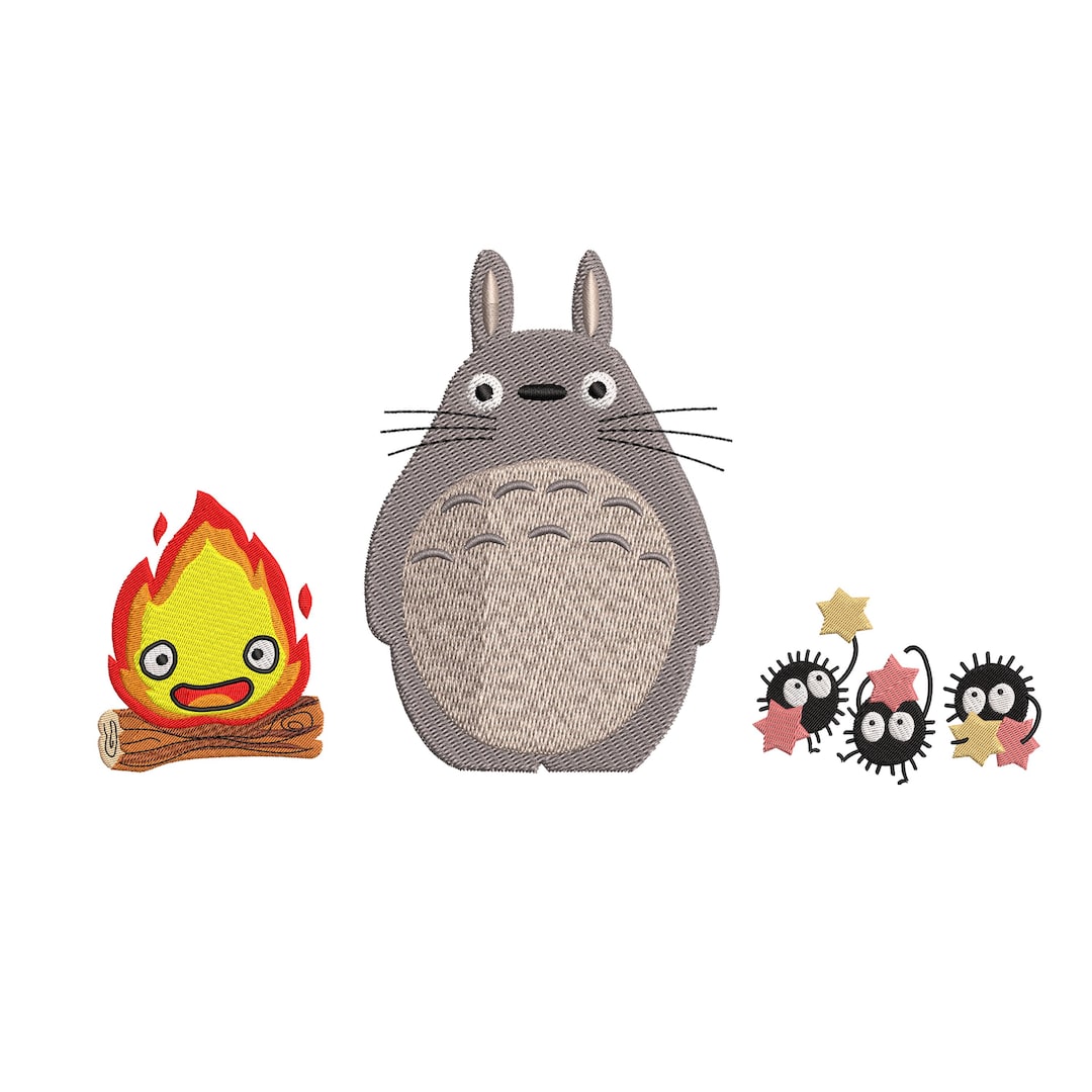 Ghibli Embroidery Machine,calcifer,soot Sprite Inspired,totoro ...