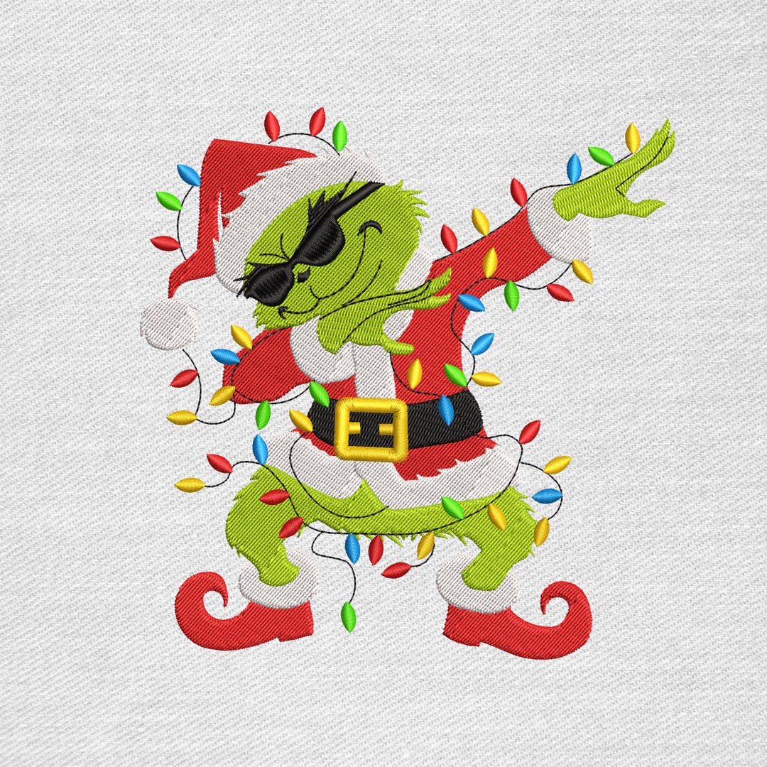 Grinch Dab Embroidery Design: Holiday Machine File (digital Download ...