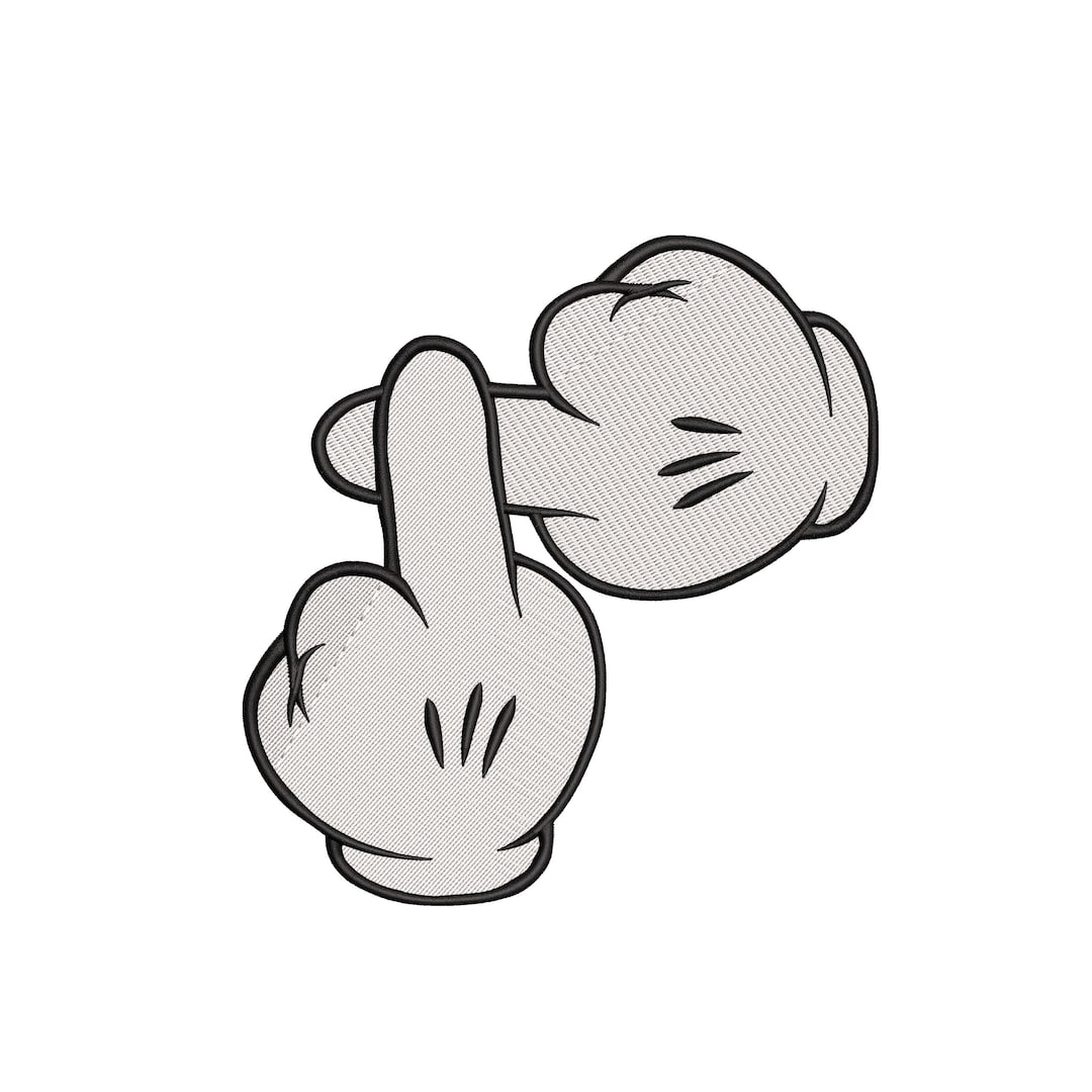 Embroidery Machine Mickey Middle Fingers ,embroidery Machine Design - Etsy