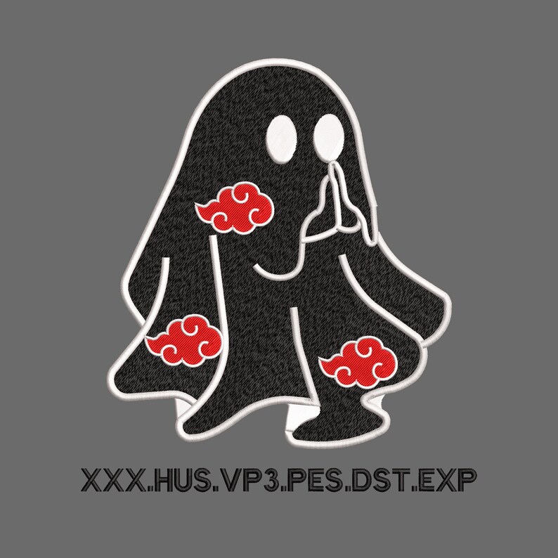 Anime Ghost Ninja Embroidery Design, Boo Ninja Embroidery - Etsy