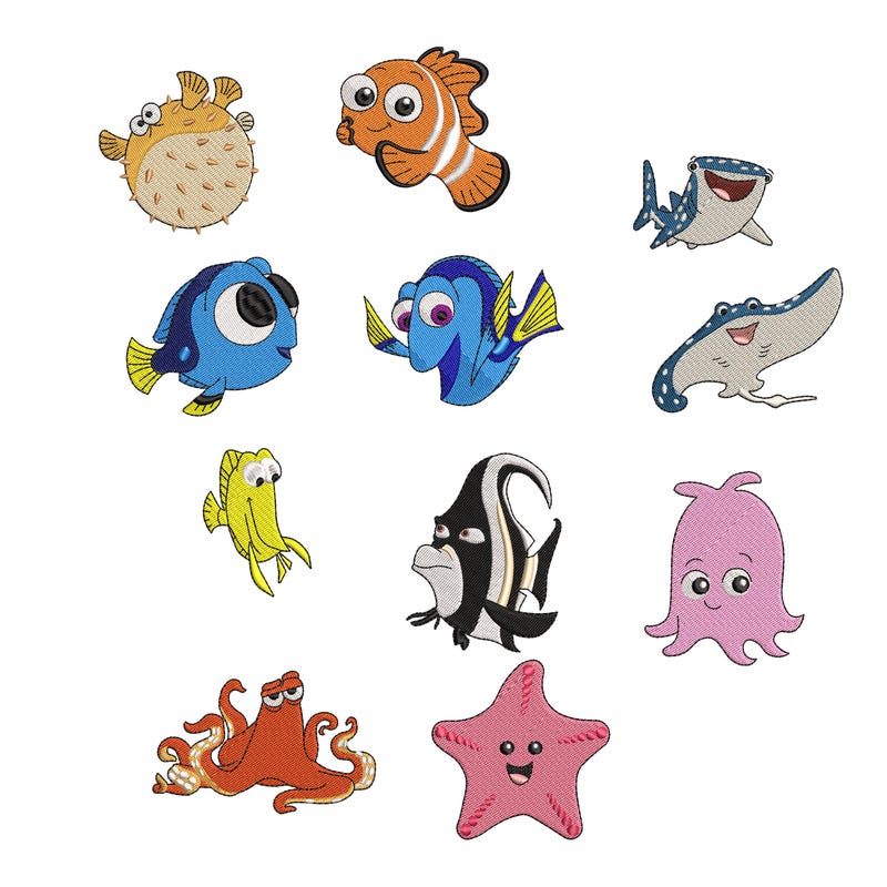 Nemo Embroidery File Pes - Etsy UK