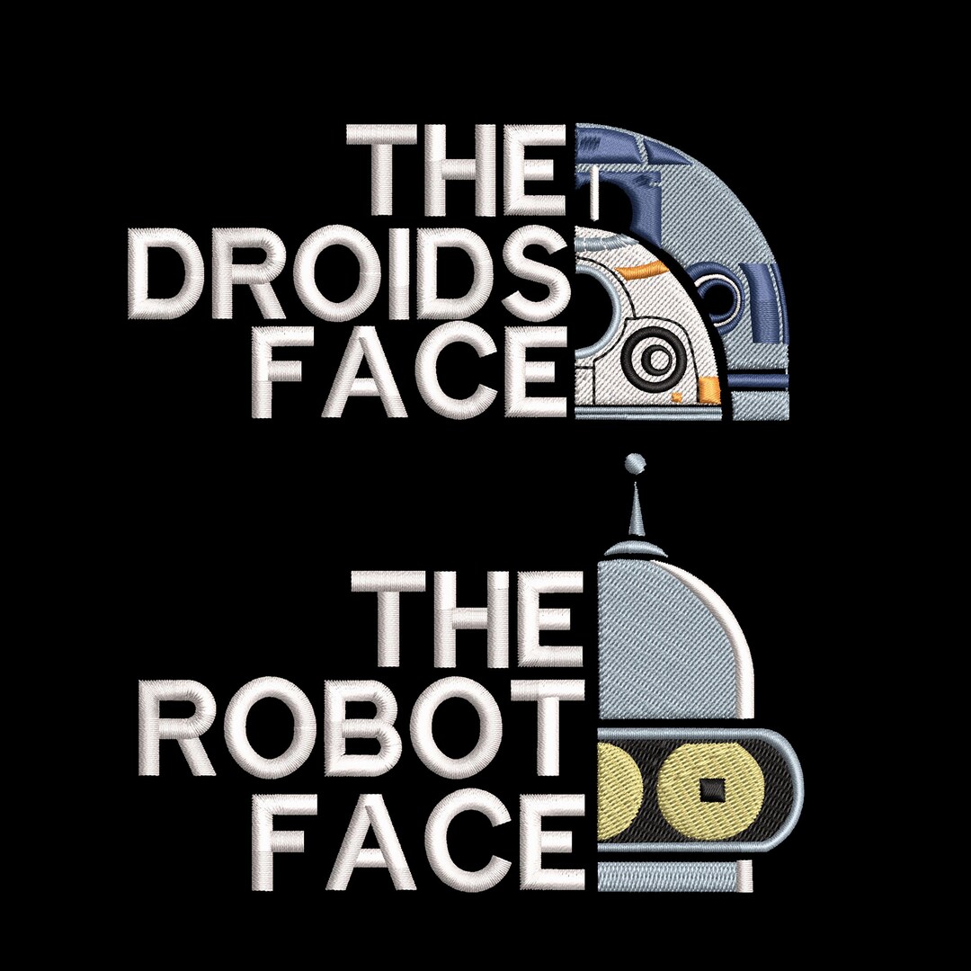 Robot Face Embroidery Design: Droid Machine Pattern (digital File) - Etsy