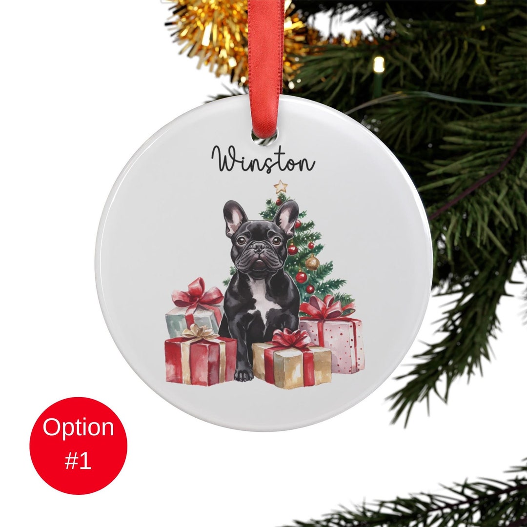 Acrylic Ornament, French Bulldog Christmas Tree Decoration, Holiday Dog ...
