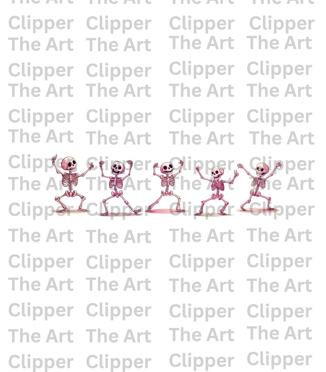 Dancing Skeletons Clipart Halloween Funny Design Digital - Etsy