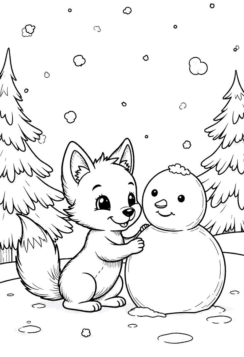 Simple 10 Cute Christmas Animals Coloring Pages Adult and Kid Coloring ...
