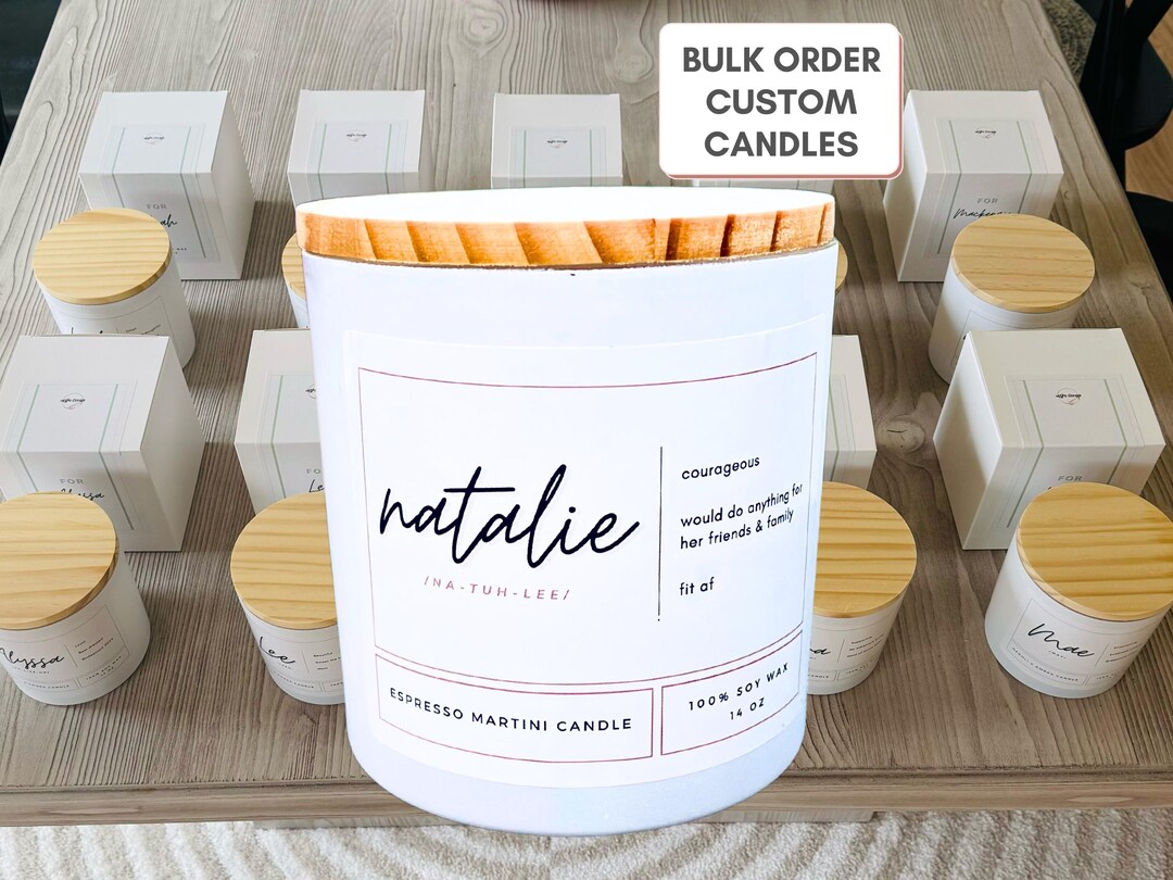 Custom Bulk Order Soy Candles: Personalized Gifts & Favors - Etsy