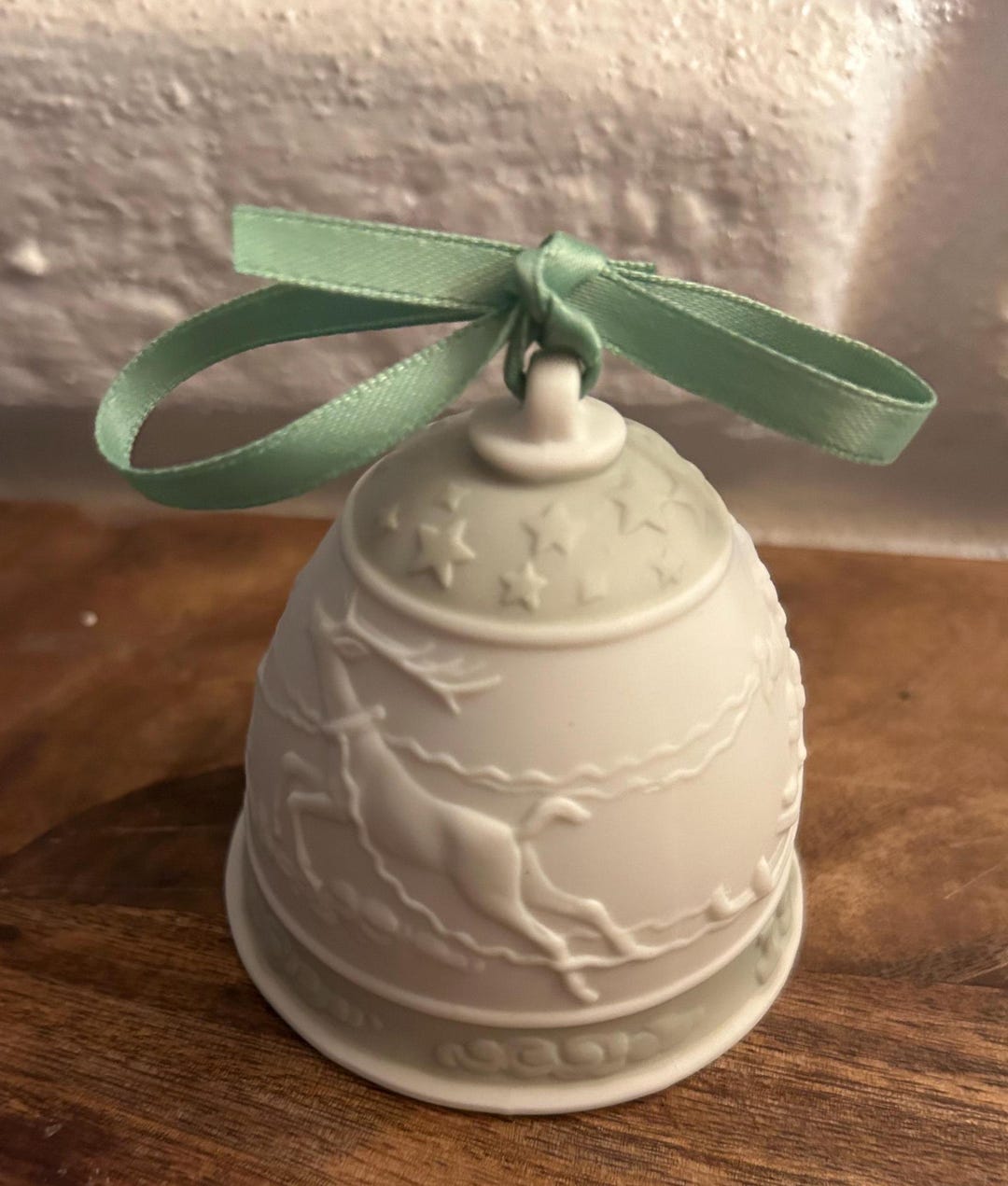 Lladro 1988 Porcelain Bell Santa in Sleigh Flying Reindeer Christmas ...