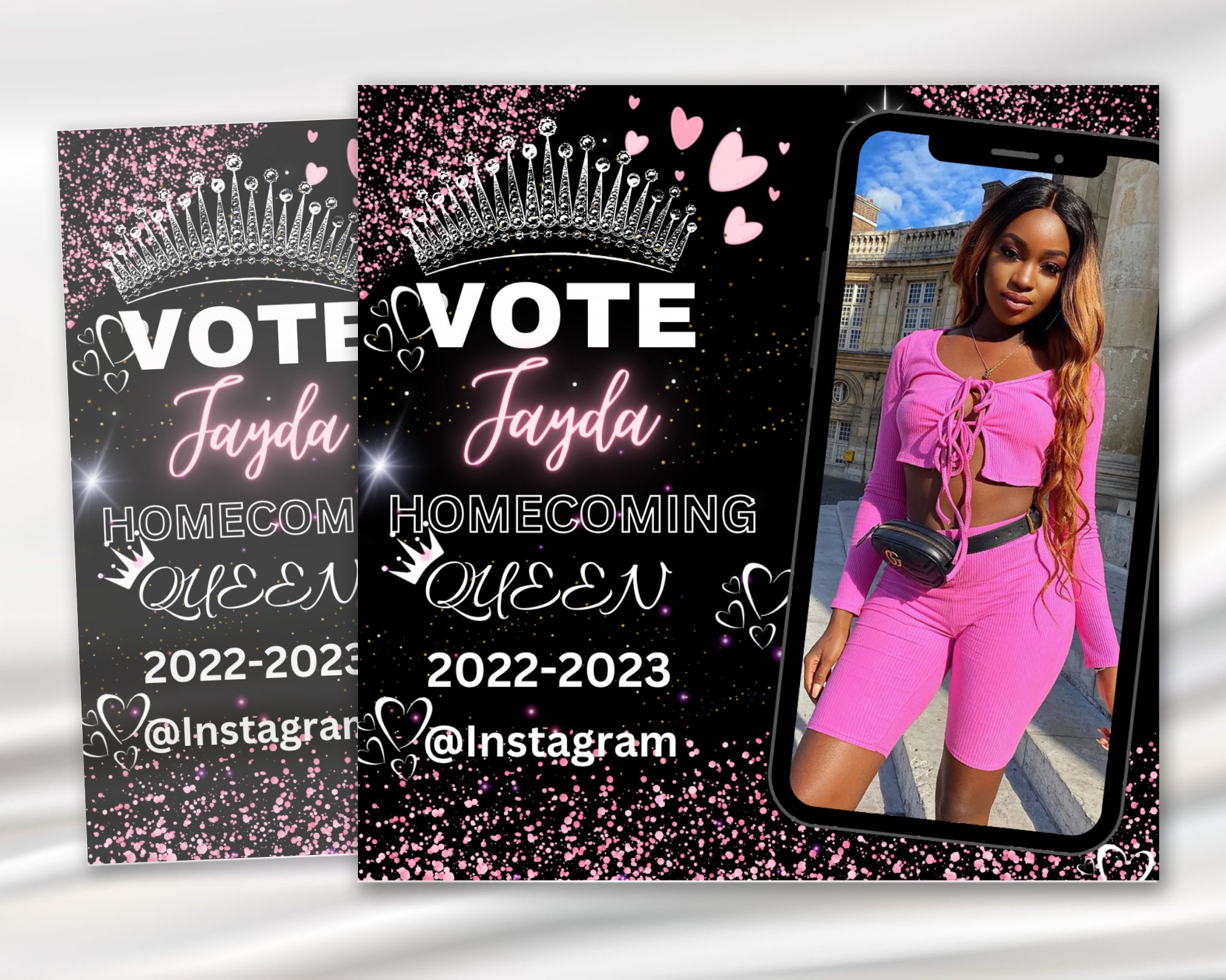 Editable Homecoming Vote for Me DIY Canva Flyer Template Beauty Queen ...