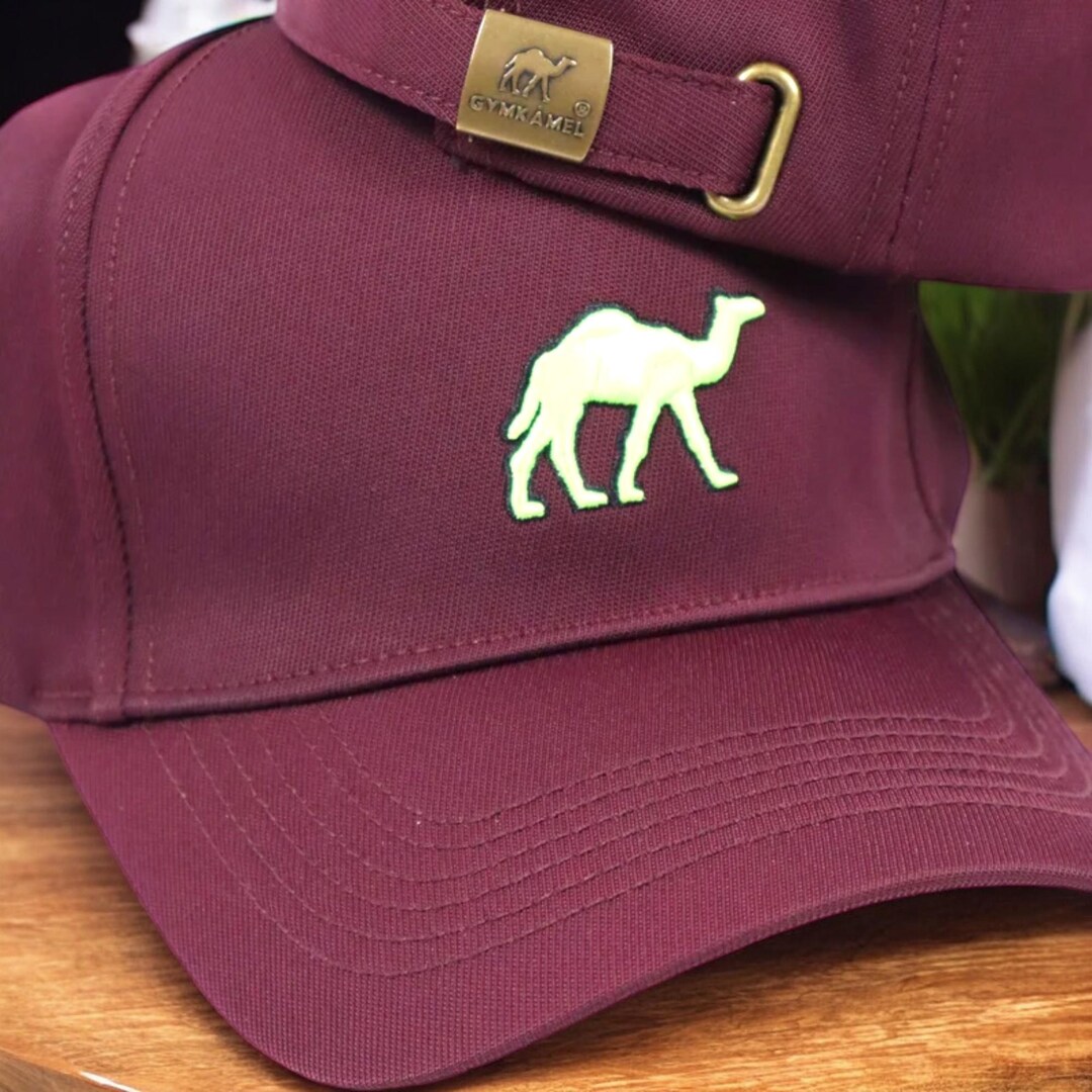 Burgundy Cap Embroidered Camel Logo Dad Hat Unisex Adjustable Head-wear ...