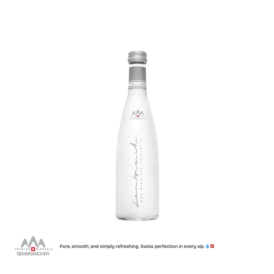 Swiss Alps Mineral Water, Glass Bottles 375 Ml X 18 Sembrancher - Etsy