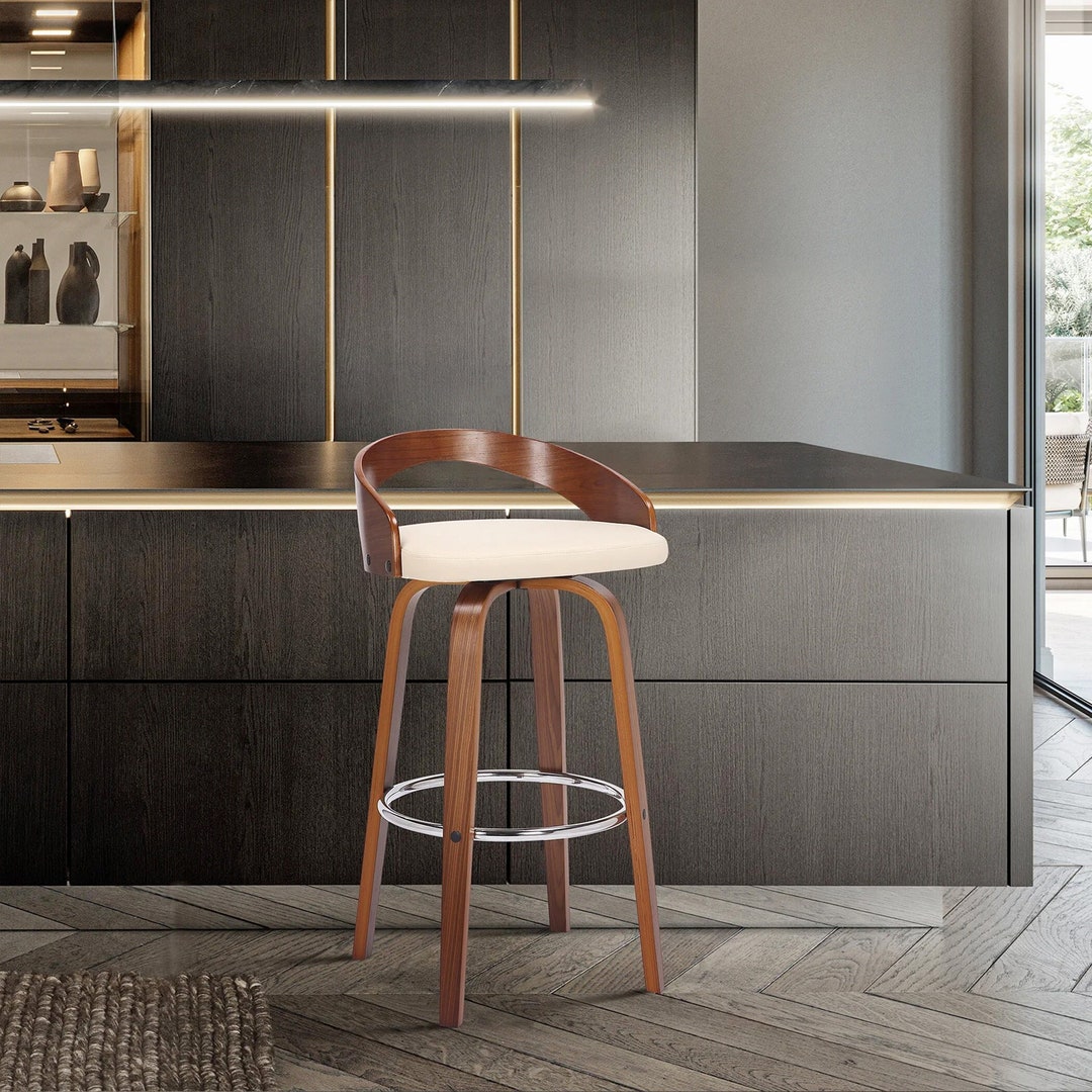 Wooden Counter Stool Kitchen Chair Swivel Bar and Counter - Etsy