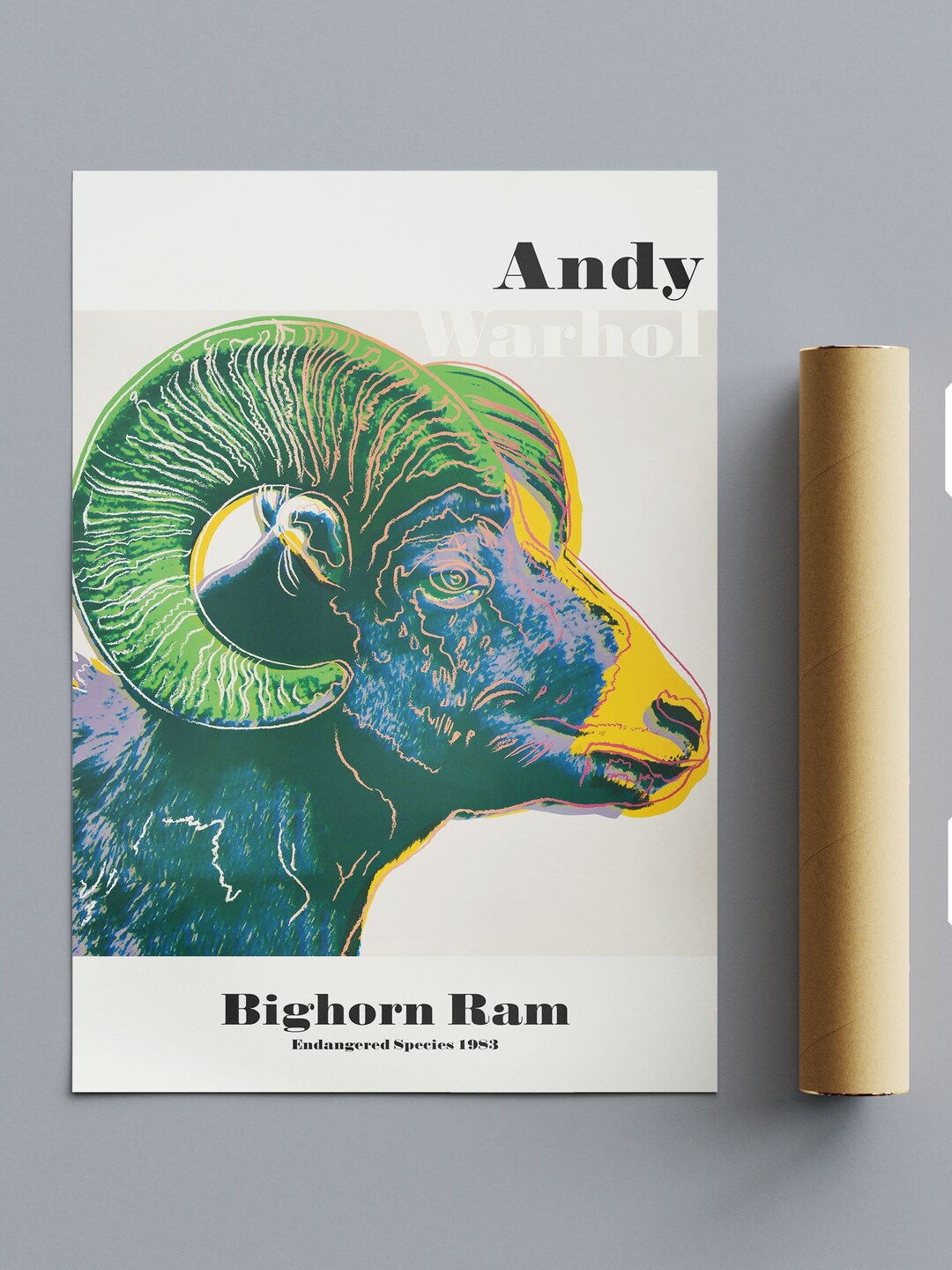 Andy Warhol Endangered Bighorn Ram Art Poster - Etsy