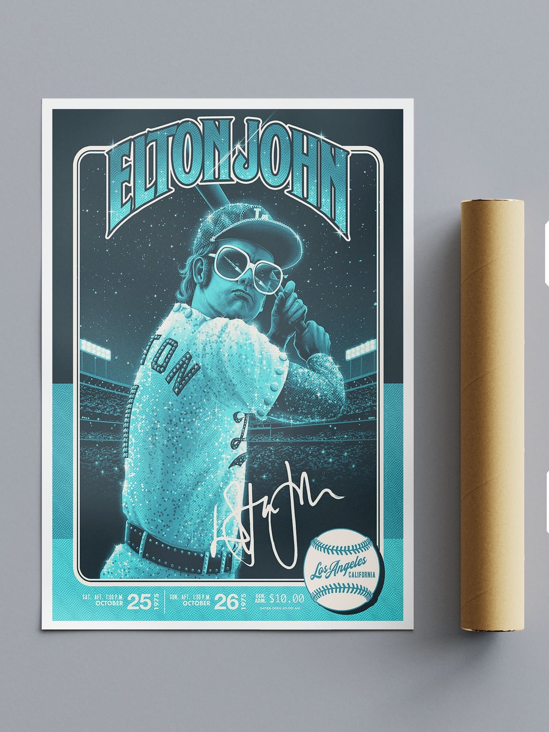 Elton John LA Baseball Card Tribute Music Print - Etsy