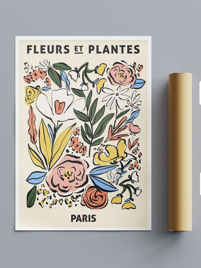 Fleurs Et Plantes Paris Floral Graphic Art Print - Etsy