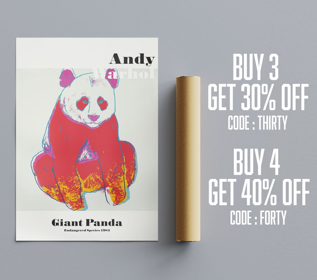 Andy Warhol Endangered Giant Panda Art Poster - Etsy