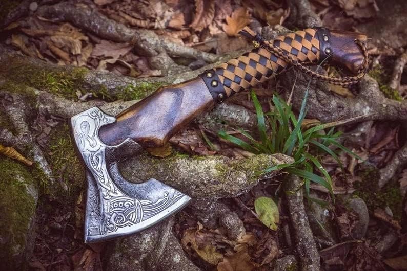 Custom Handmade Viking Axe Gifts Forged Carbon Steel With ASH Wood ...