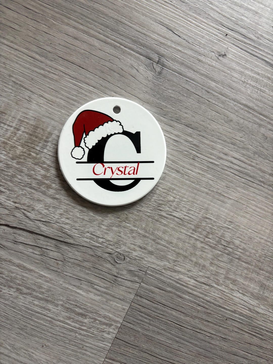 Ceramic Santa Hat Name Ornament - Etsy