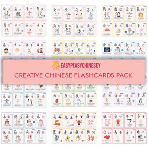 Chinese Character Flashcards (verbs Pack) Pinyin, Sentences ...