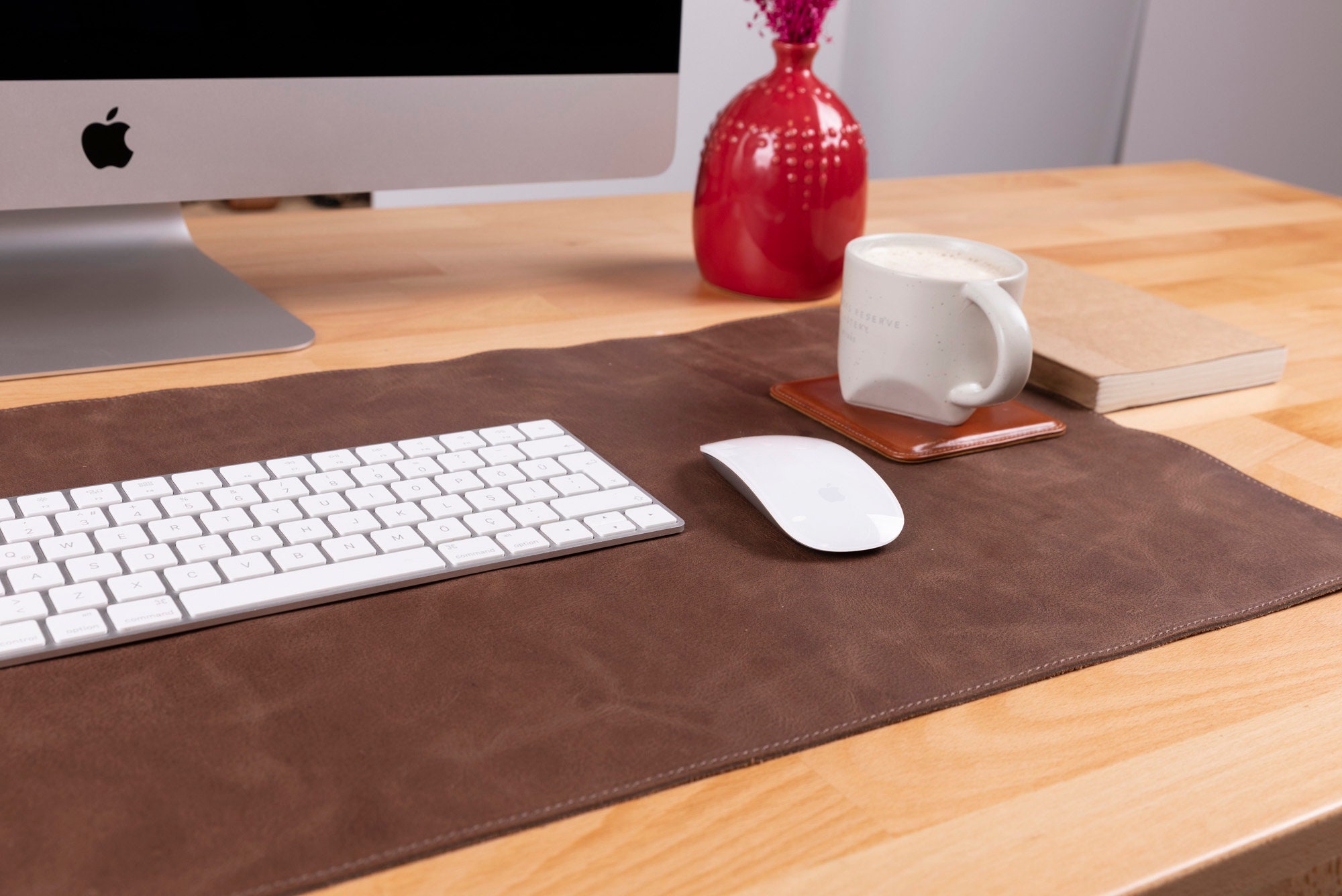 Full Grain Leather Desk Mat, Personalized Mouse Pad, Custom Desk ...