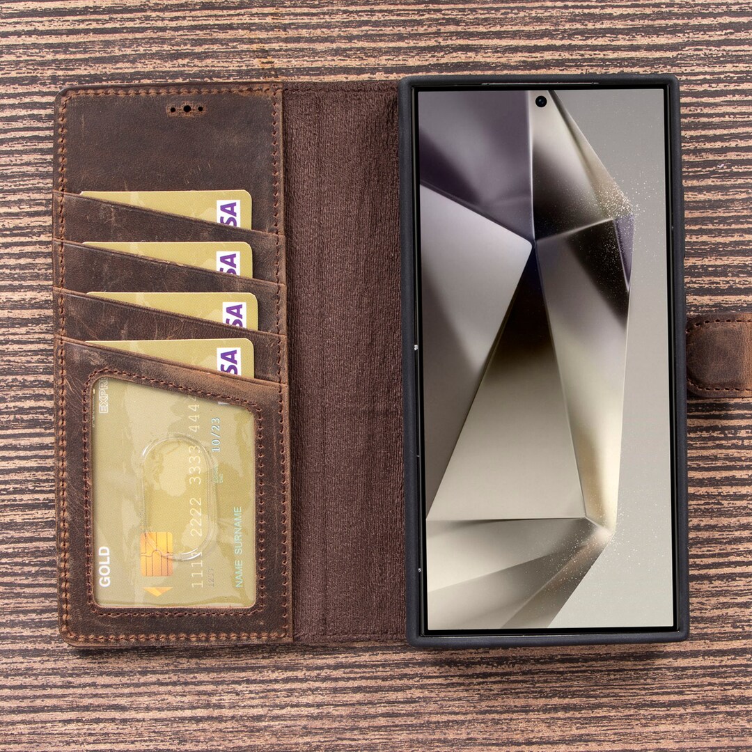 Galaxy S24 S24 Plus S24 Ultra Full Grain Genuine Leather Detachable ...