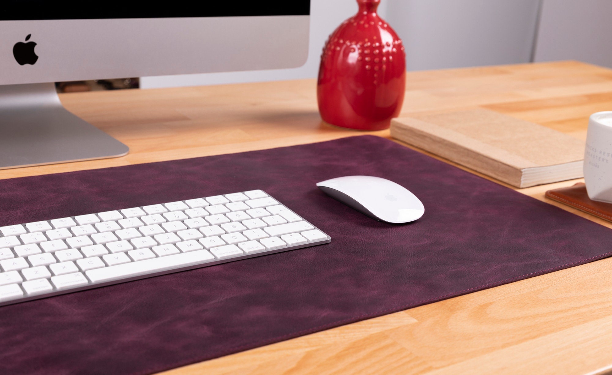 Full Grain Leather Desk Mat, Personalized Mouse Pad, Custom Desk ...