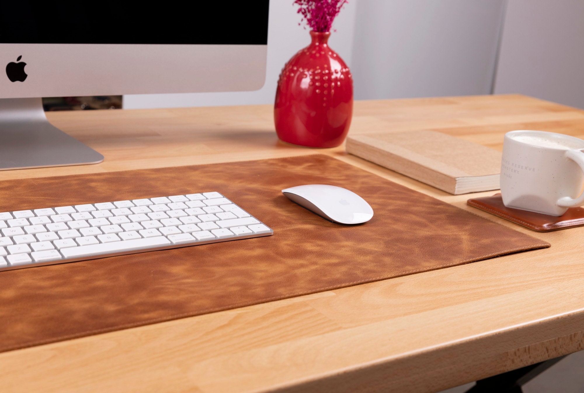 Full Grain Leather Desk Mat, Personalized Mouse Pad, Custom Desk ...