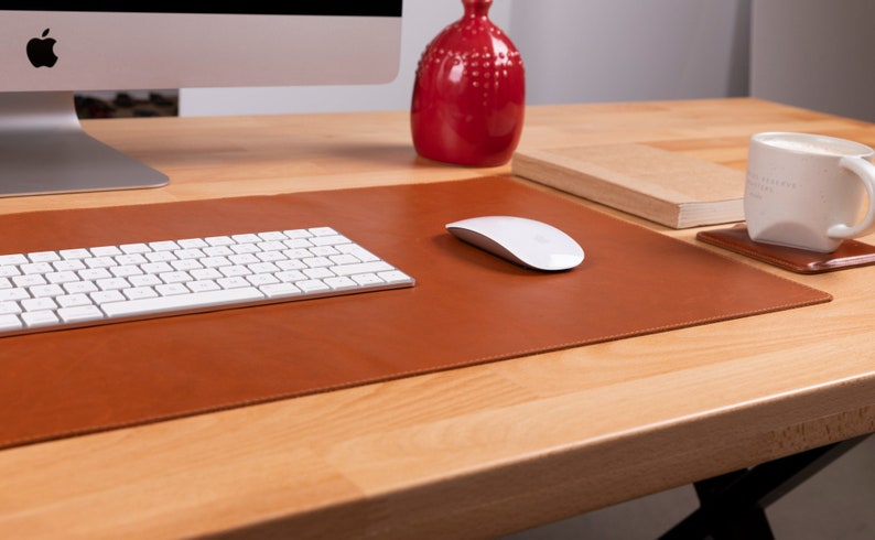 Full Grain Leather Desk Mat, Personalized Mouse Pad, Custom Desk ...