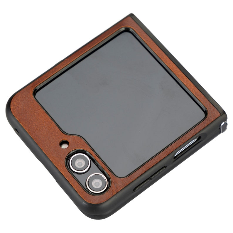 Samsung Galaxy Z Flip 5 Genuine Leather Snap-on Case, Z Flip 5 Back ...