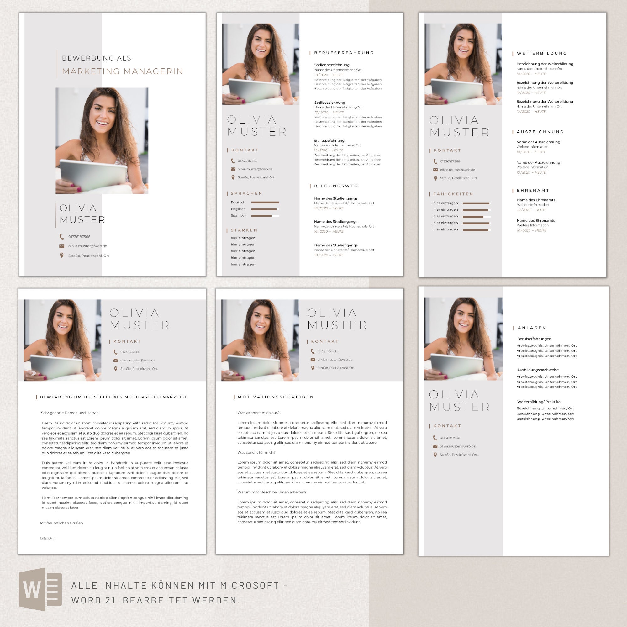 Resume Template German, Template for Word, Resume and Cover Letter ...