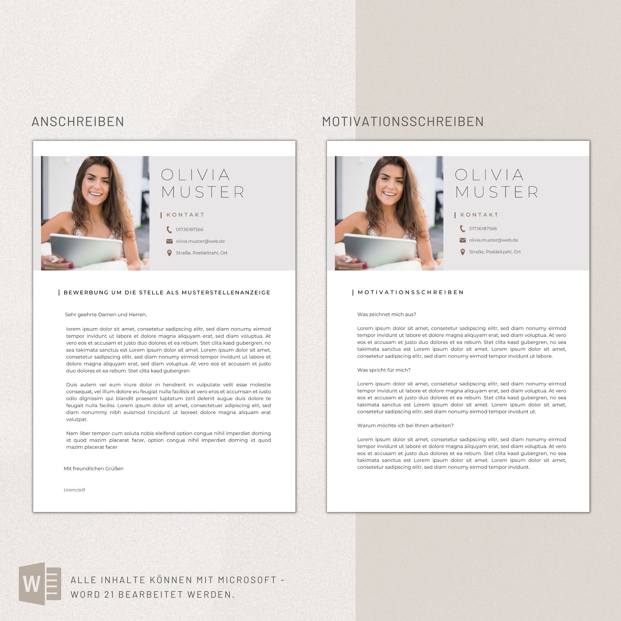 Resume Template German, Template for Word, Resume and Cover Letter ...