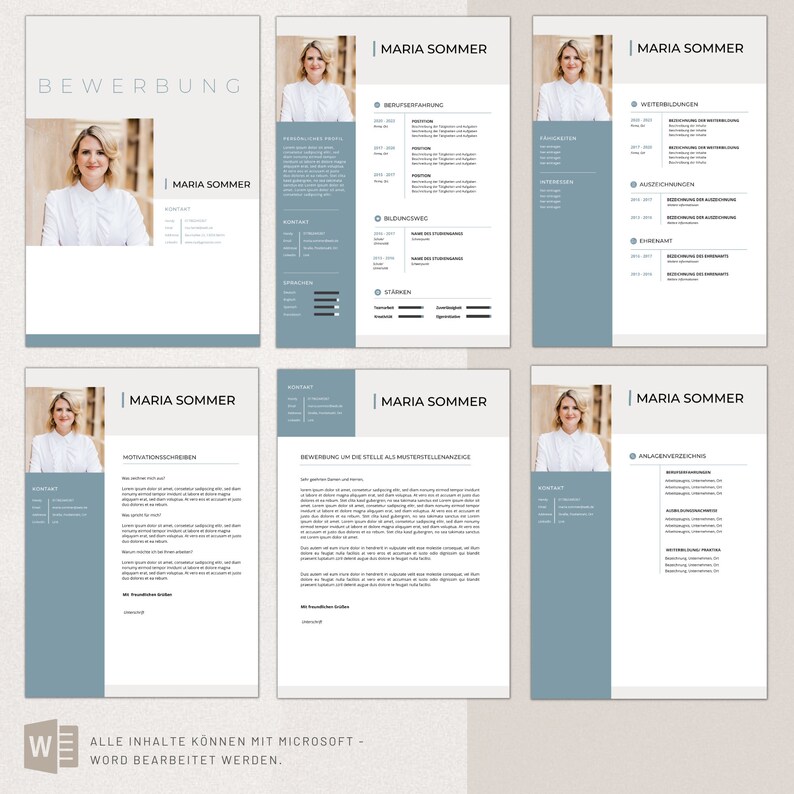 Resume Template German, Template for Word, Resume and Cover Letter ...