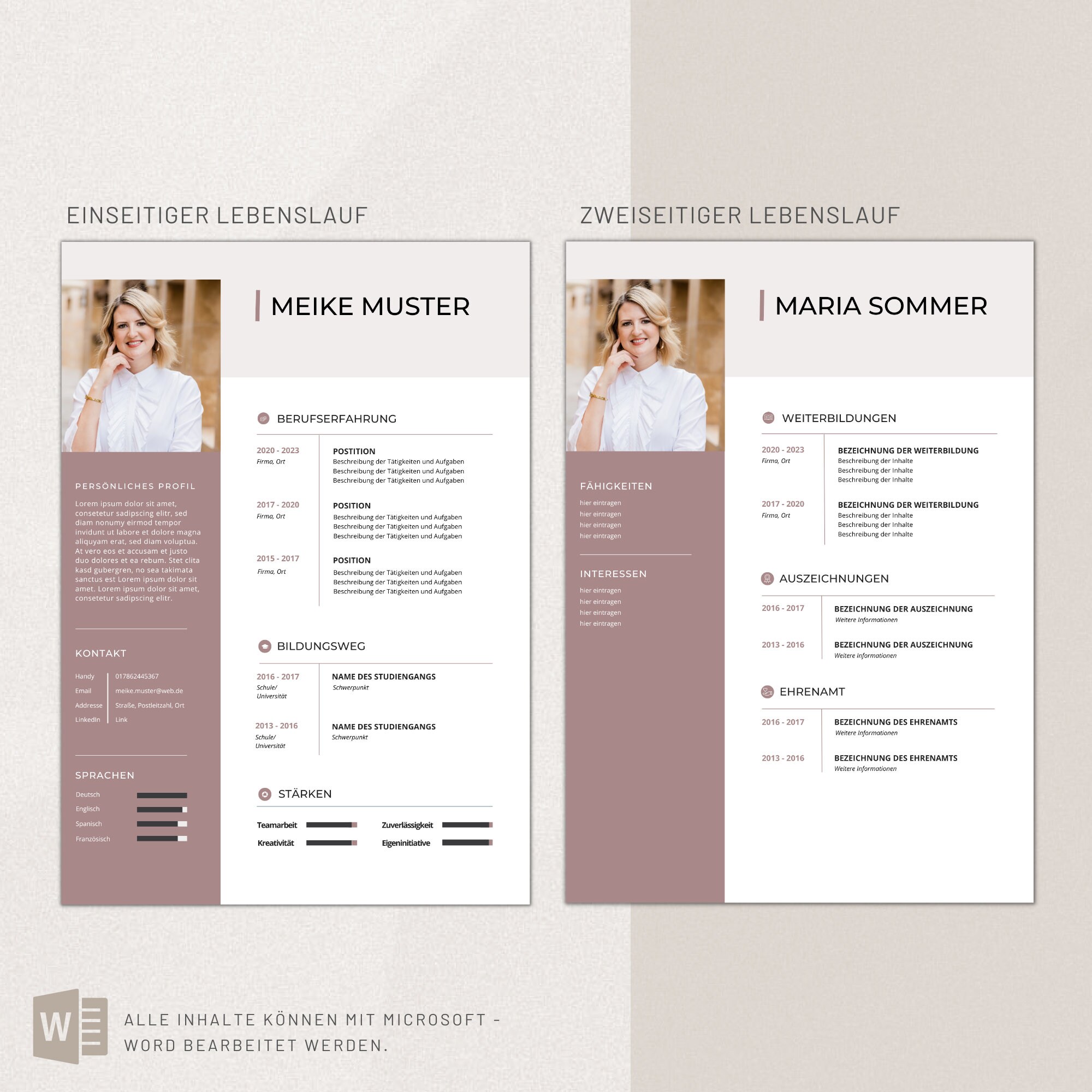 Resume Template German, Template for Word, Resume and Cover Letter ...
