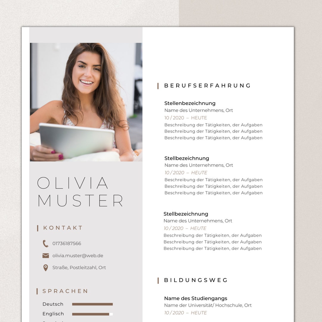 Resume Template German, Template for Word, Resume and Cover Letter ...