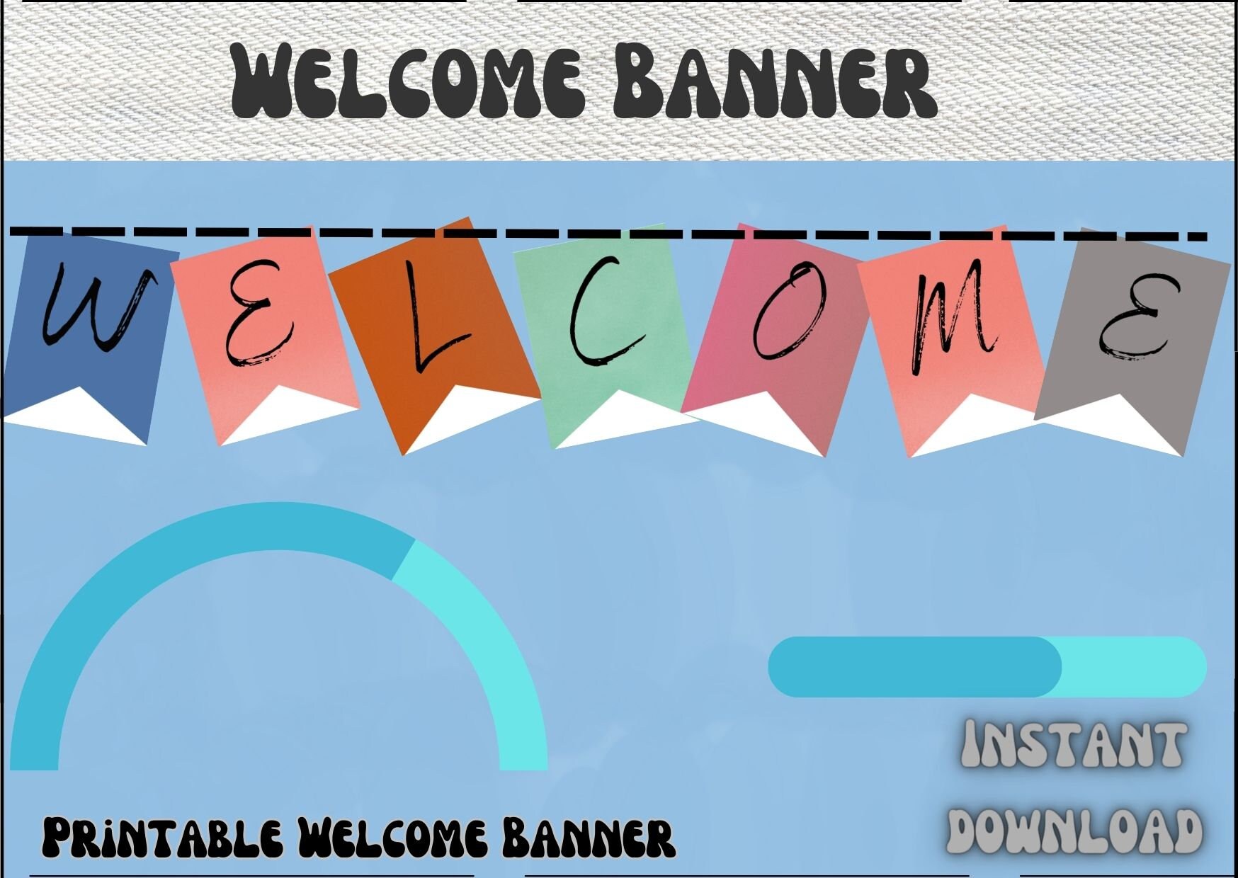 Welcome Banner Classroom Decor Printable Carded Banner - Etsy