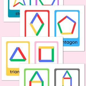 Preschool Maths Matching Game, Shape Matching Flashcards, Maths for ...