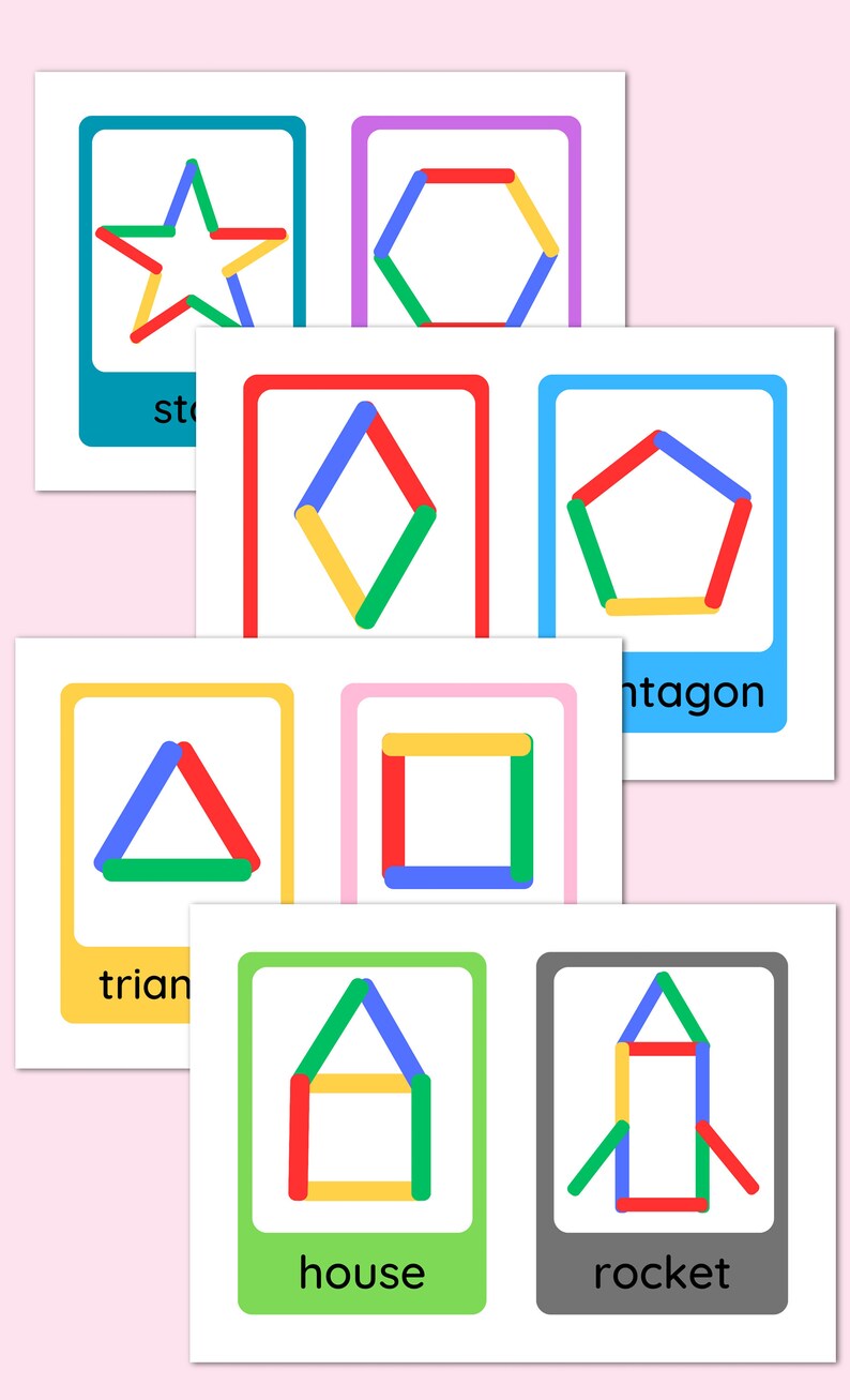 Preschool Maths Matching Game, Shape Matching Flashcards, Maths for ...