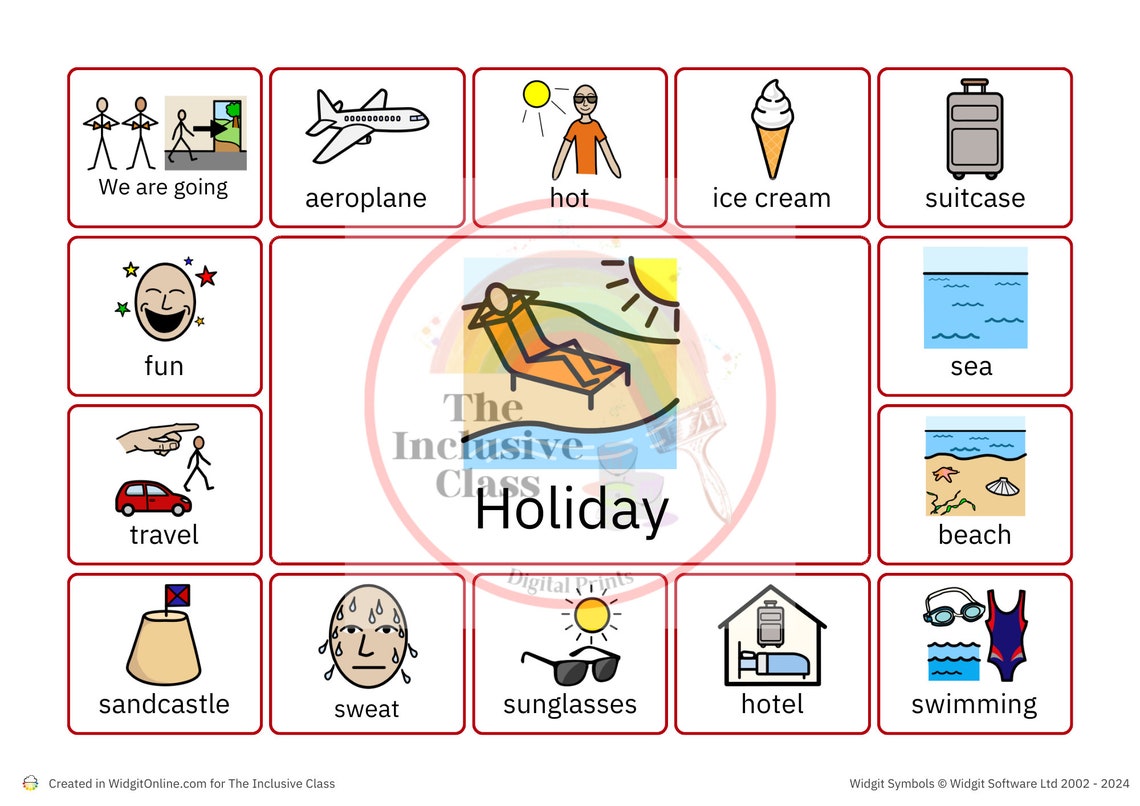 Holiday Day Communication Board, Non Verbal Visual Aids, Communication ...