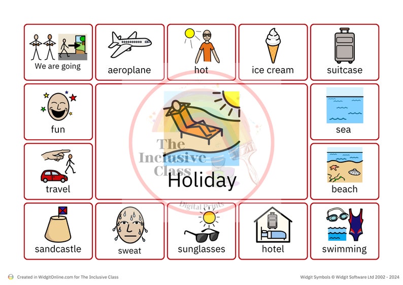 Holiday Day Communication Board, Non Verbal Visual Aids, Communication ...