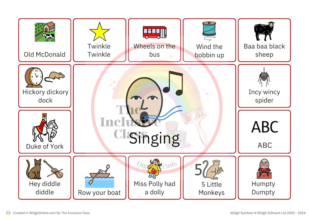 Nursery Rhymes Communication Aid, Non Verbal Communication, ASD Tools ...