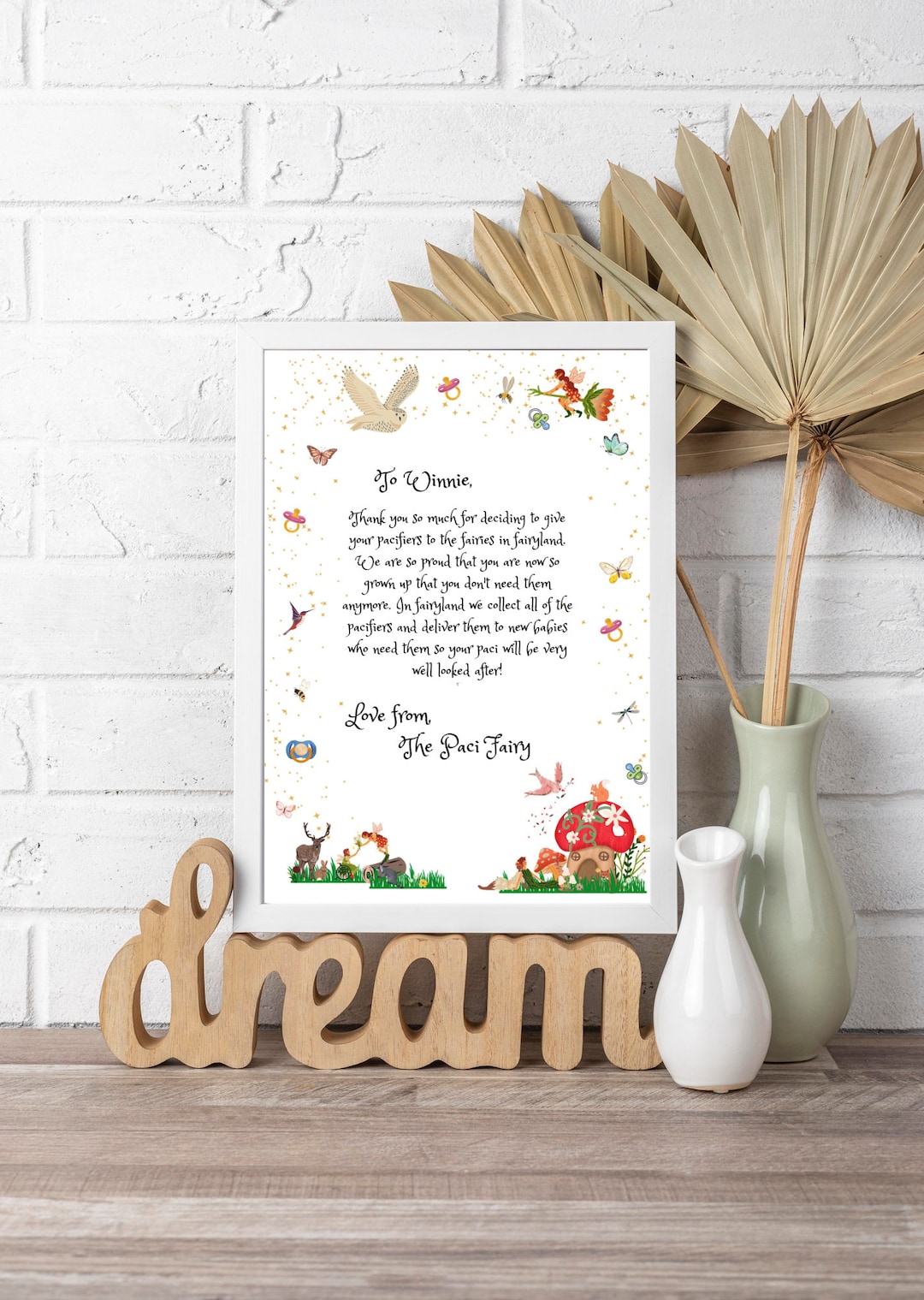 Enchanted Forest Letter From the Paci Fairy, Pacifier Fairy Visit ...