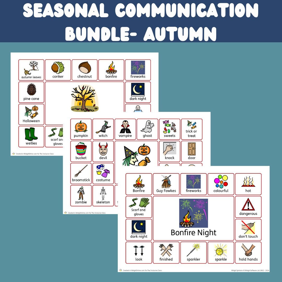 Communication Board Bundle, Visual Aids, Seasonal Communication, Non ...