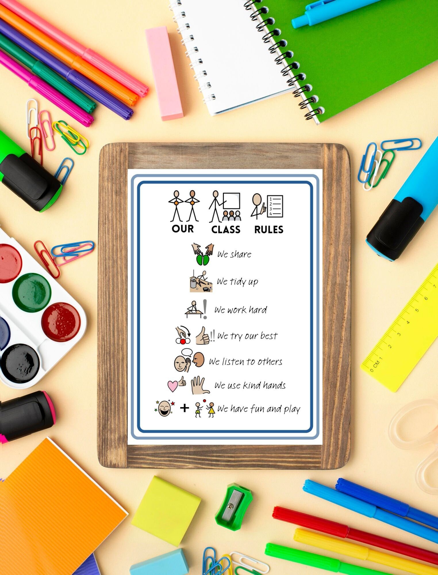 Classroom Rules Visual Poster, Special Education Prints, Inclusive ...