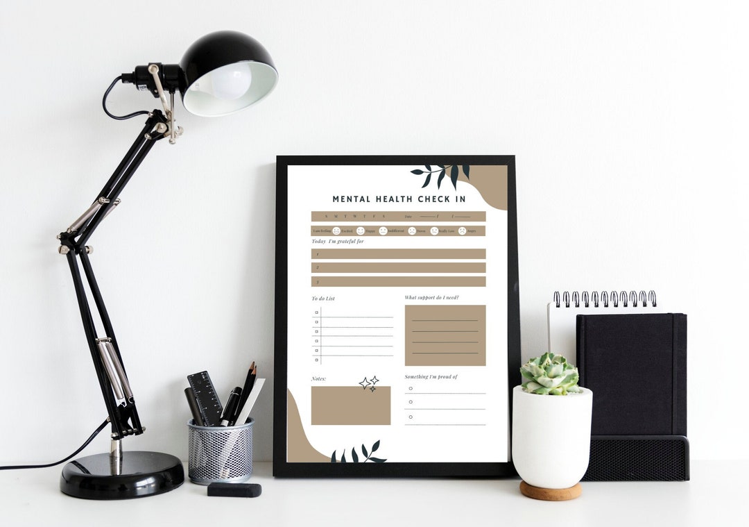 Mental Health and Wellbeing Check in Journal Sheet, Staff Morale and ...