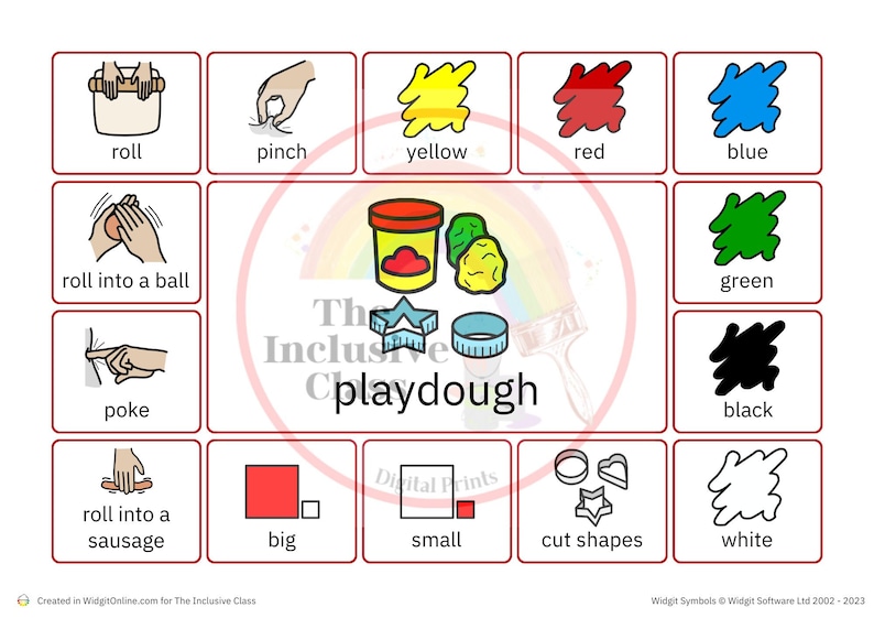 Playdough Communication Board, Visual Aids for Sensory Play, Autism ...
