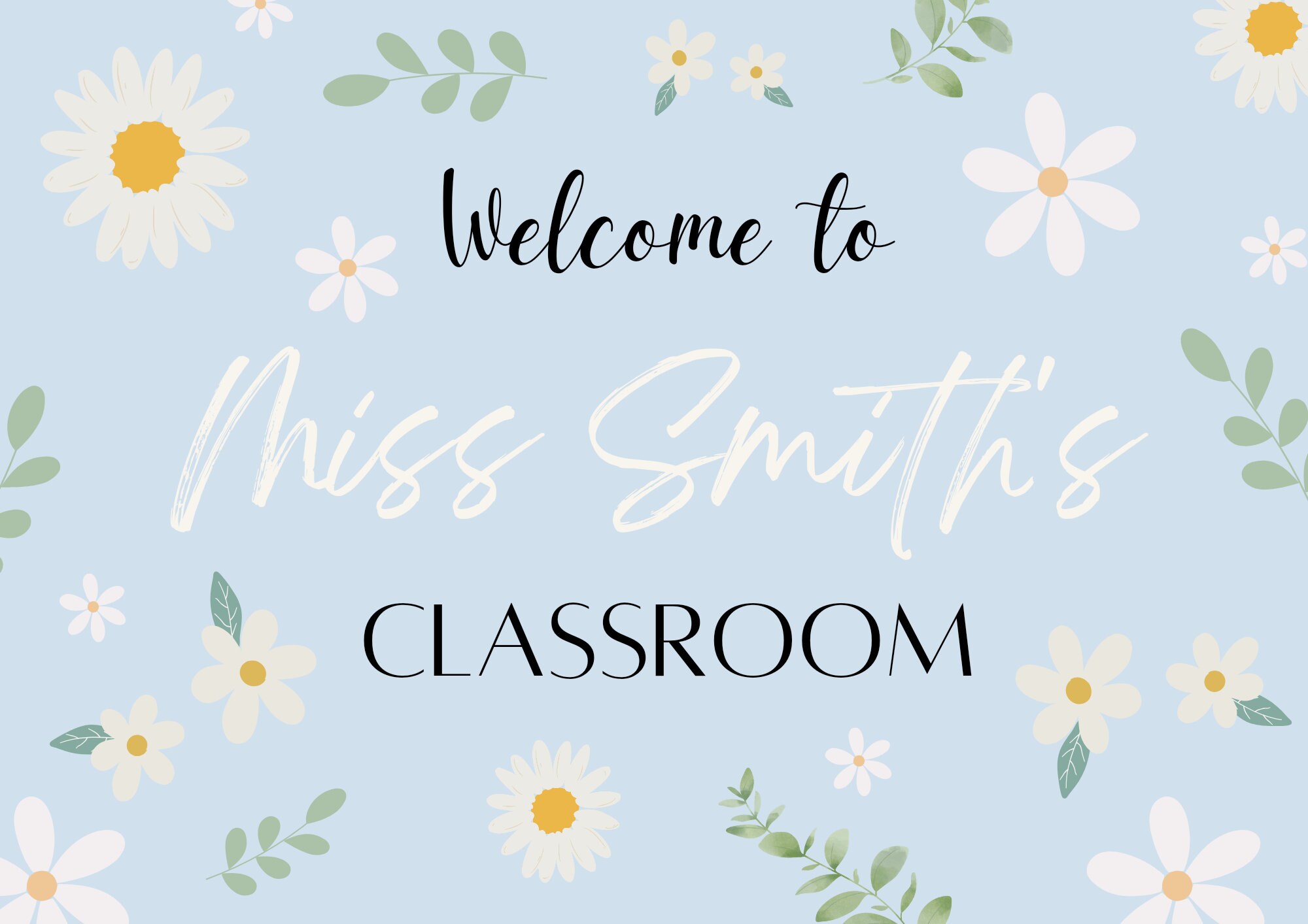 Editable Personalised Classroom Welcome Sign, Kindergarten Boho ...