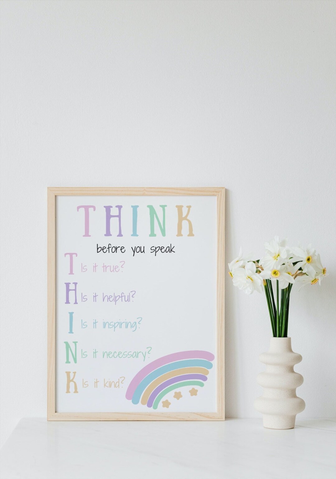Pastel Rainbow Wall Art, Rainbow Print, Affirmations for Children, Eyfs ...
