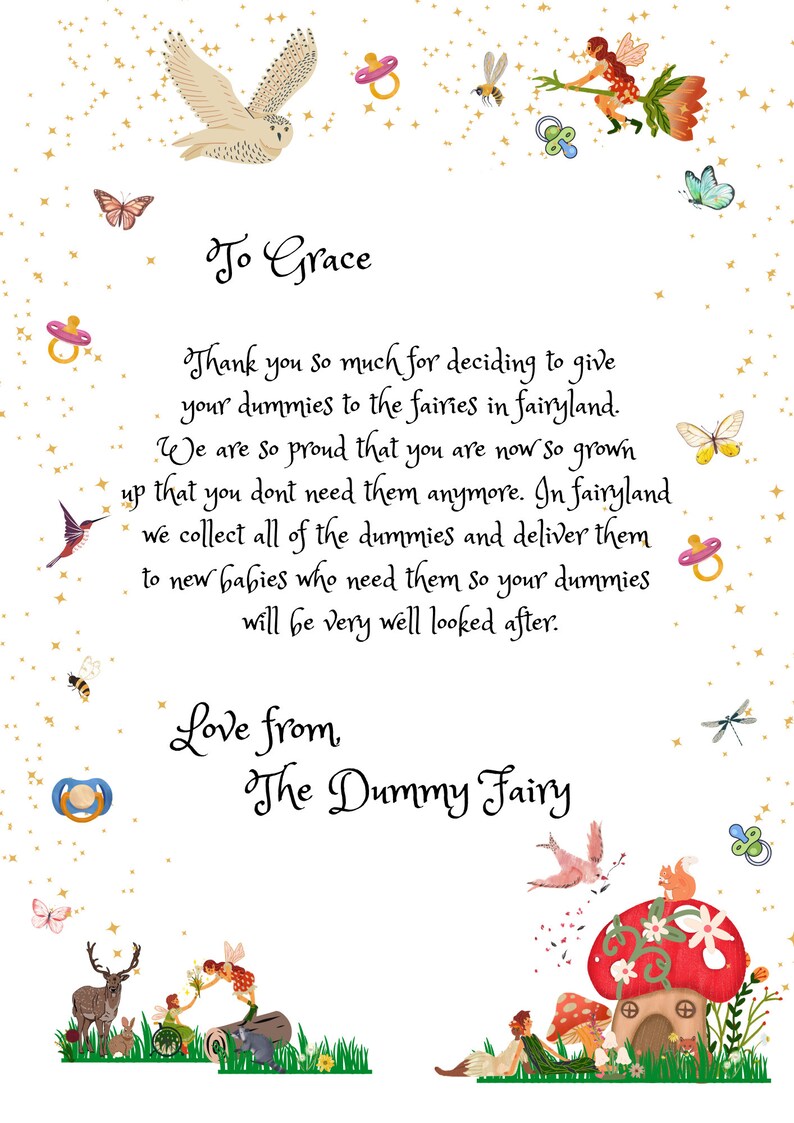 Enchanted Forest Letter From the Dummy Fairy, Dummy Fairy Visit ...