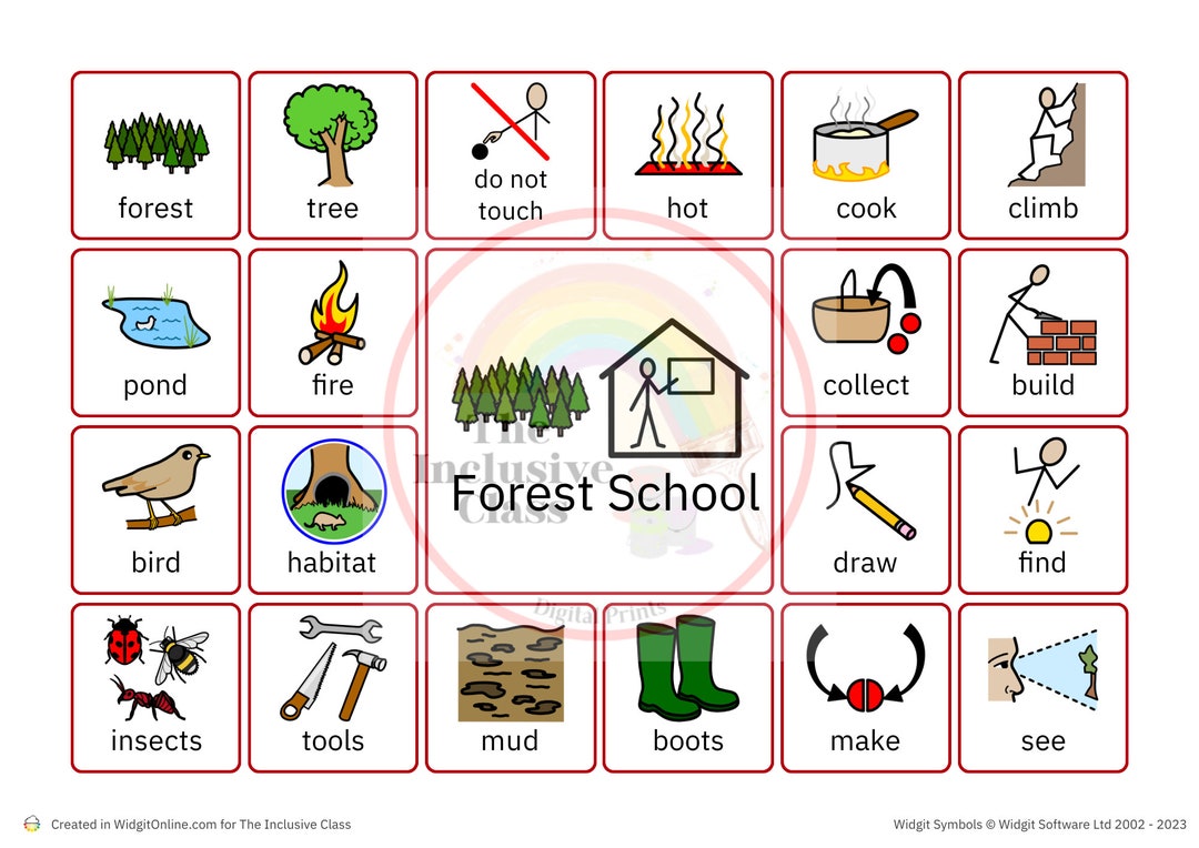 Forest School Communication Board, Visual Aids for School, Autism ...