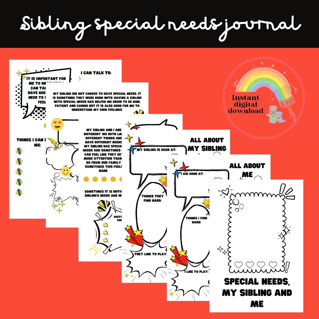 Sibling Special Needs Journal, Comic Book Journal, Special Needs ...